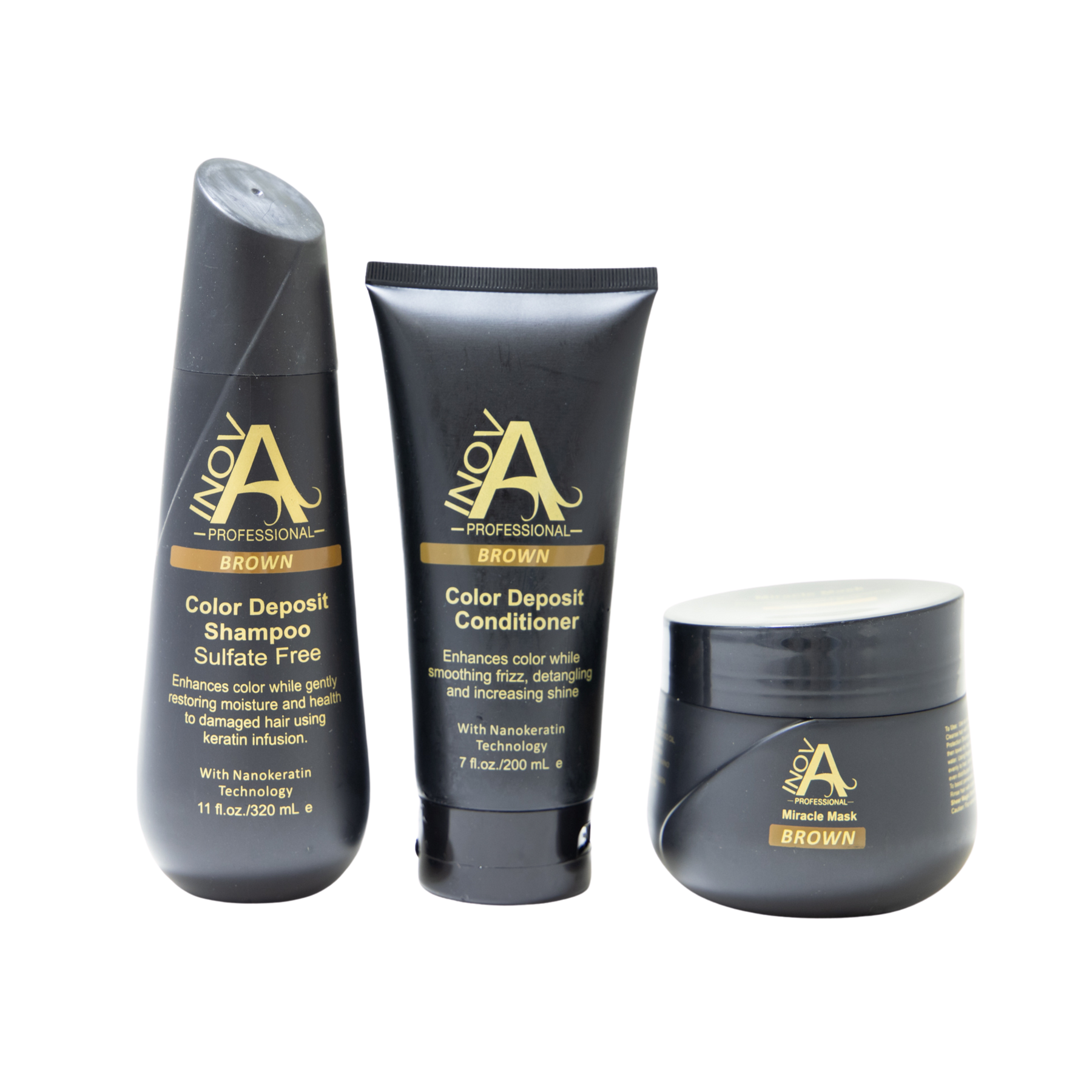 Inova Professional Ciara Collection Brown Color Deposit Shampoo Condit